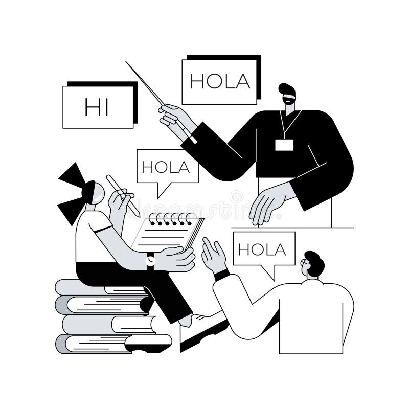 Language Learning Camp Abstract Concept Vector Illustration. Stock ...