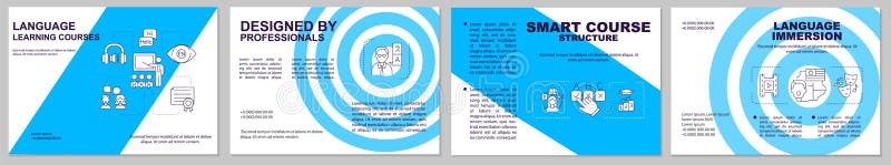 Language Learning Courses Brochure Template Stock Vector - Illustration ...