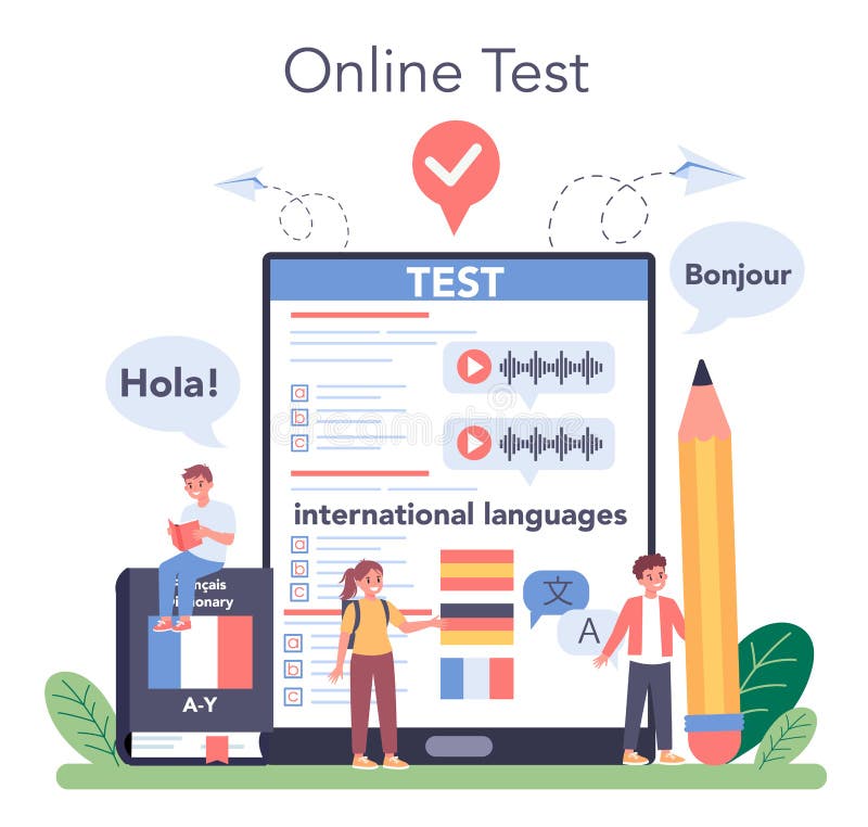 Language Learning Online Service or Platform. Professor Teaching Stock ...