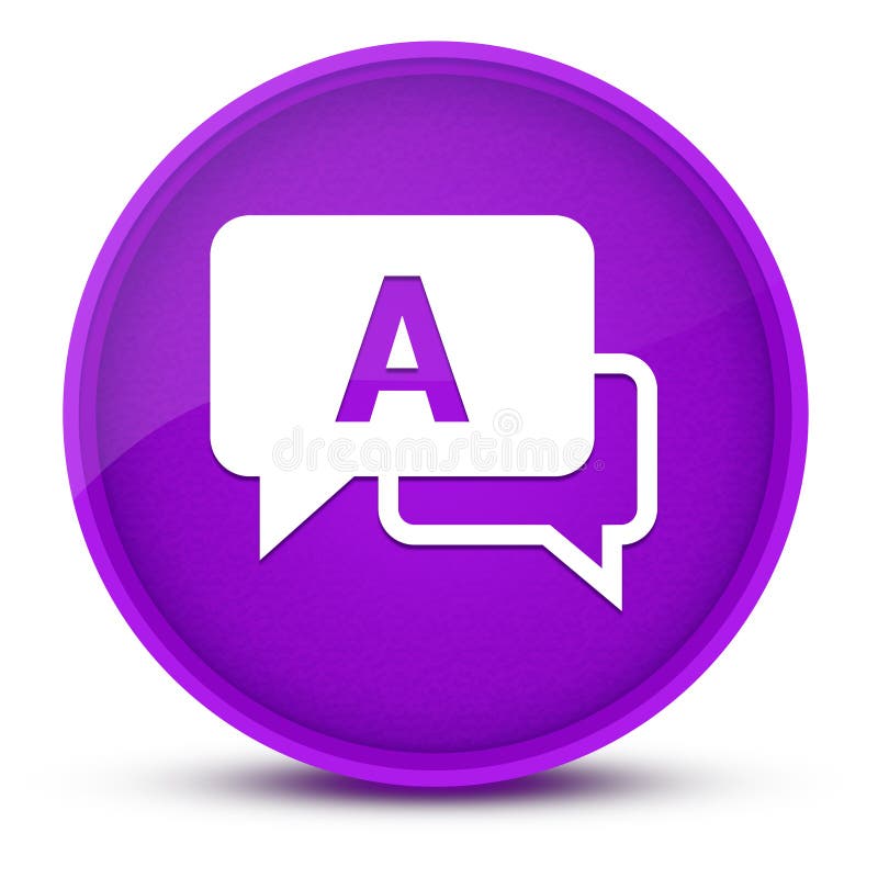Language Luxurious Glossy Purple Round Button Abstract Stock ...