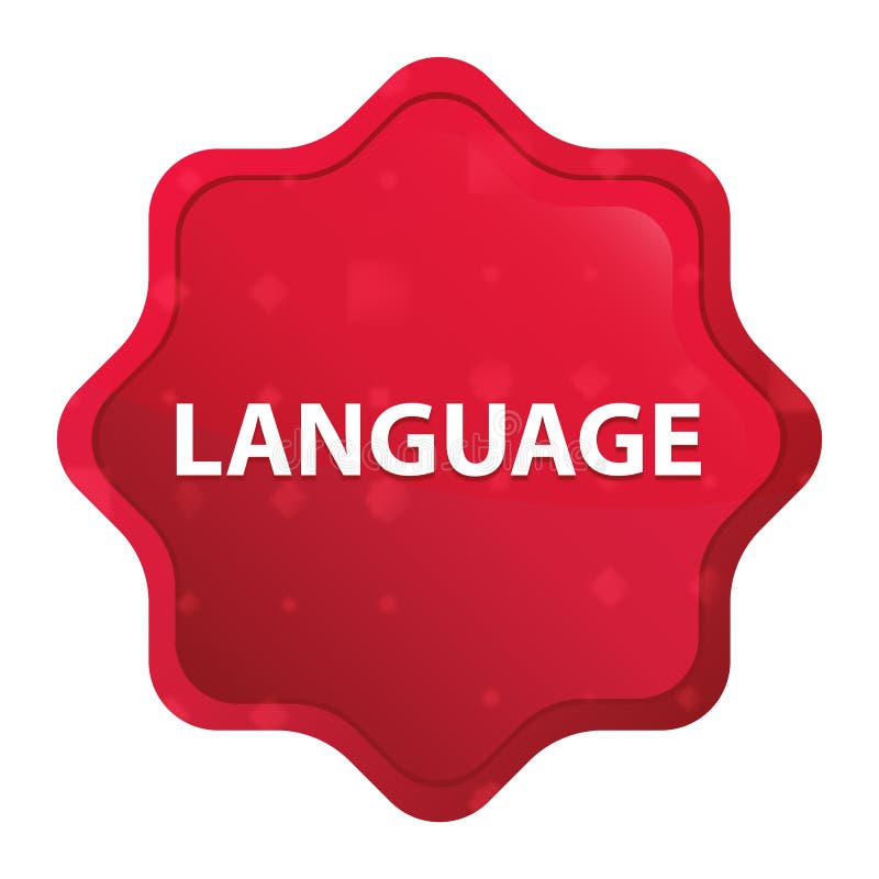 Language Misty Rose Red Starburst Sticker Button Stock Illustration ...