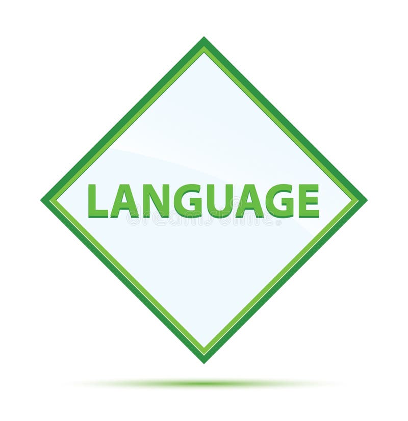 Language Modern Abstract Green Diamond Button Stock Illustration ...