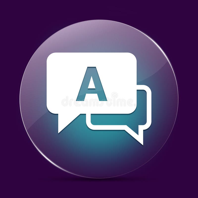 Language Moonlight Glass Round Button Abstract on a Dark Purple ...