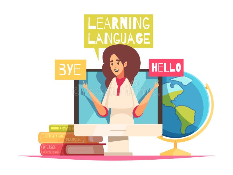 Learning Language Training Center Icon Set Stock Vector - Illustration ...