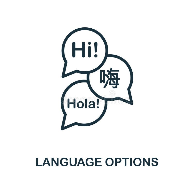 Language Options Icon Outline Style. Thin Line Creative Language ...
