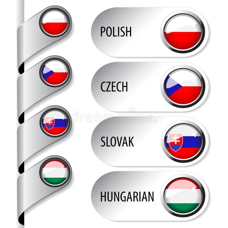 Language Pointers with Flag for Web - Set 5 Stock Vector - Illustration ...
