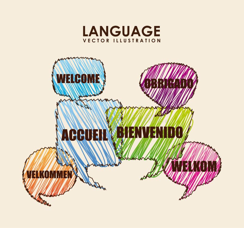 Language poster design stock illustration. Illustration of collection ...