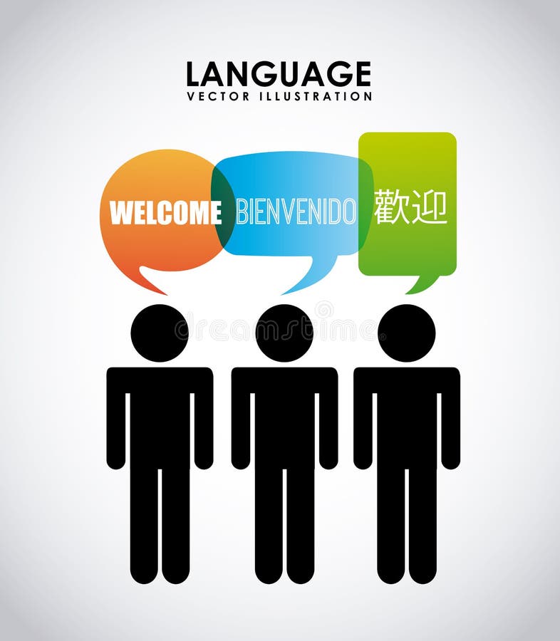 Language poster design stock illustration. Illustration of icons - 48012227