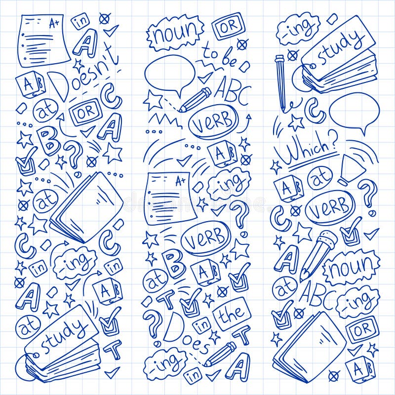 Language School for Adult, Kids. English Courses, Class. Stock Vector ...