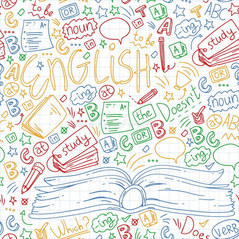 Language School for Adult, Kids. English Courses, Class. Stock Vector ...