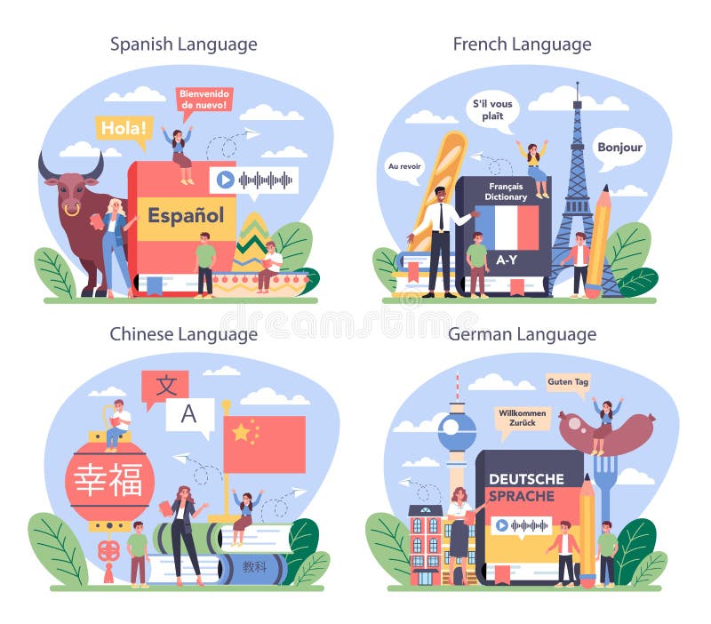 Teaching Foreign Languages Icon. English Club Vector Illustration Stock ...