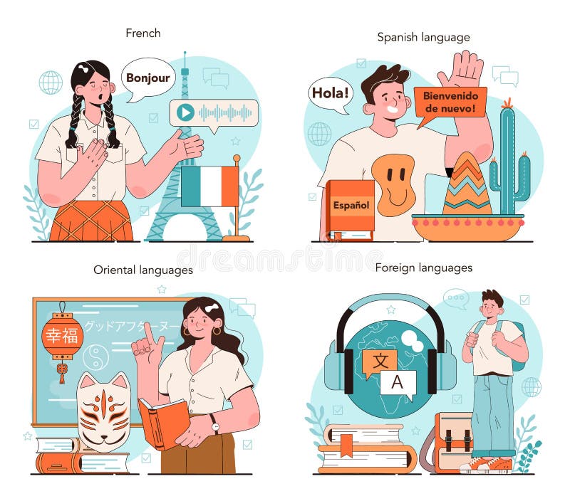 Students Languages Stock Illustrations – 320 Students Languages Stock ...