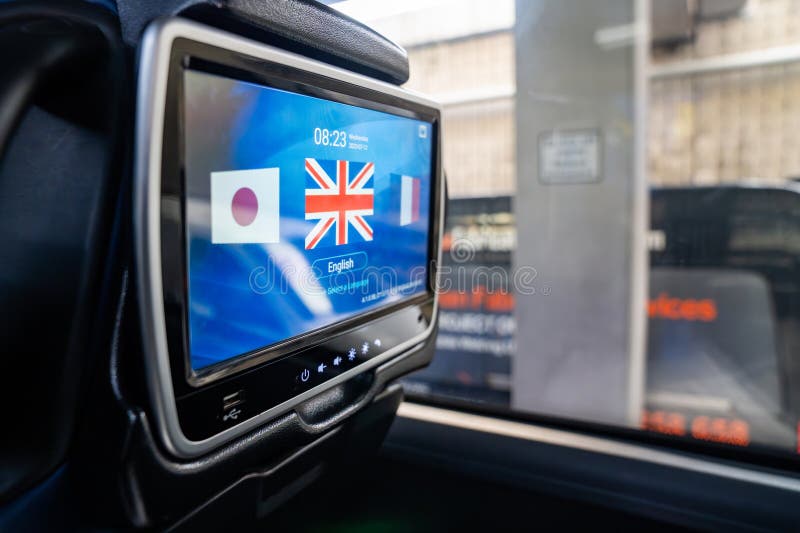 A Language Selection Screen is Displayed on a Touch Monitor Mounted ...