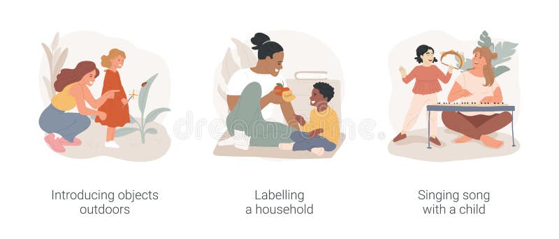 Language and Speaking Development Isolated Cartoon Vector Illustration ...