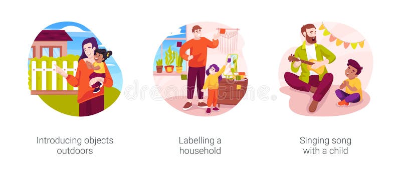 Language and Speaking Development Isolated Cartoon Vector Illustration ...