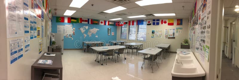 Language Support Center Featuring ESL Visuals and Multilingual Signs in ...