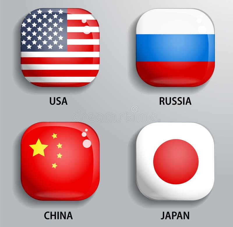 Language Switch USA Russia China Japan Stock Vector - Illustration of ...