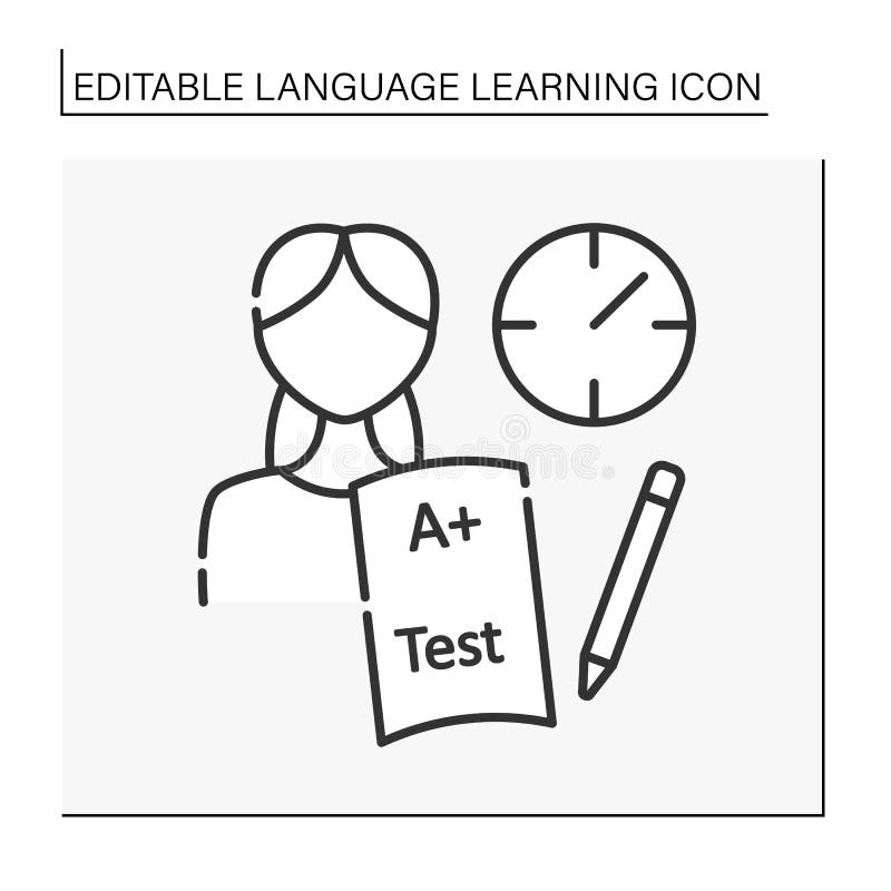 Language test line icon stock vector. Illustration of vocabulary ...