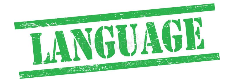 LANGUAGE Text on Green Grungy Lines Stamp Stock Illustration ...
