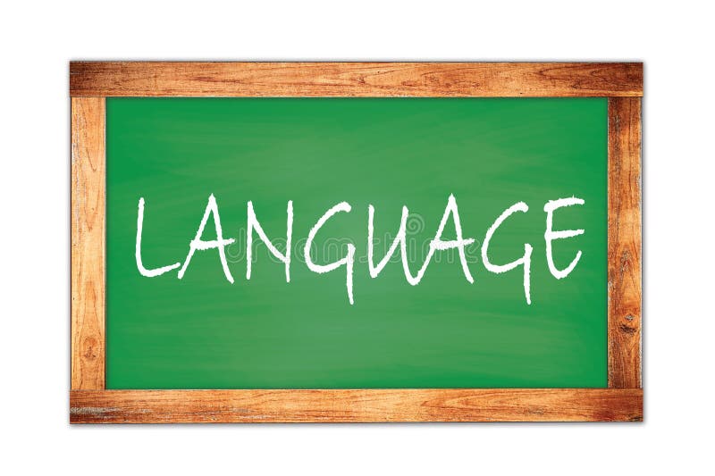 LANGUAGE Text Written on Green School Board Stock Illustration ...