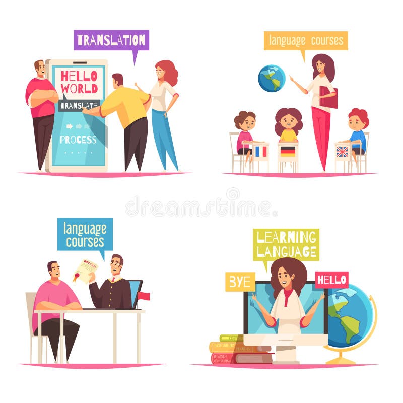 Language Training Center Infographics Stock Vector - Illustration of ...