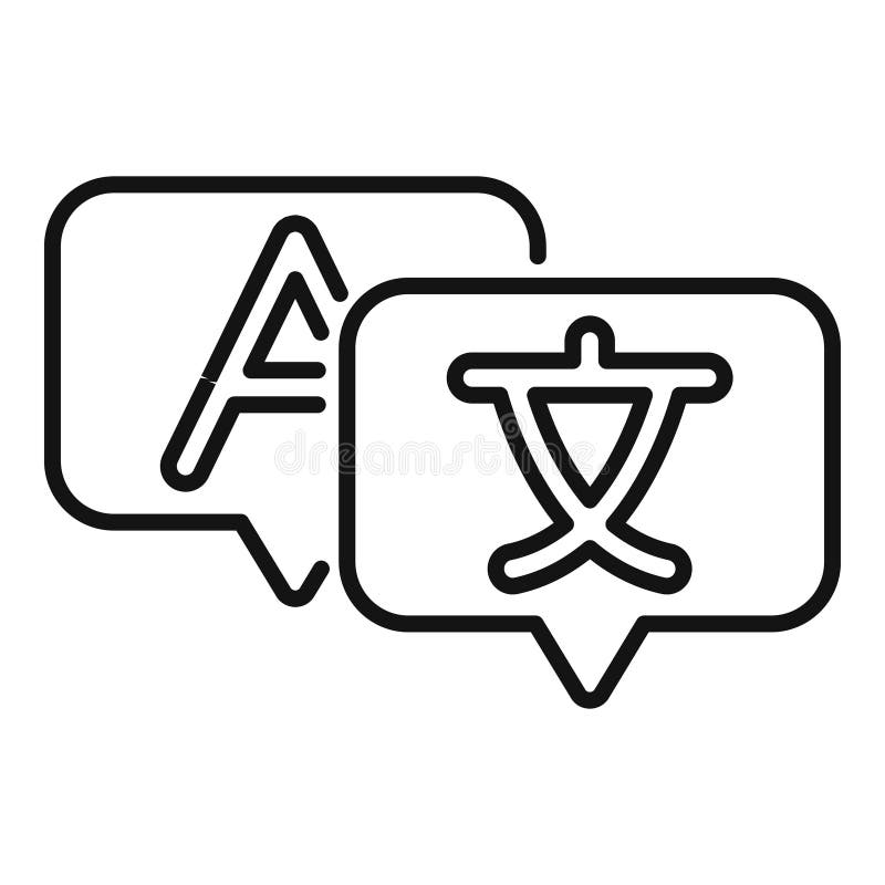 Language Translation App Icon Showing Speech Bubbles with Language ...