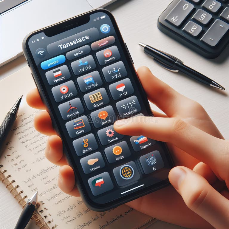 Language Translation App Interface with Text Input, Language Se Stock ...