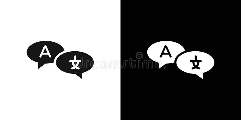 Language Translation Icon Logo Set Vector Stock Vector - Illustration ...