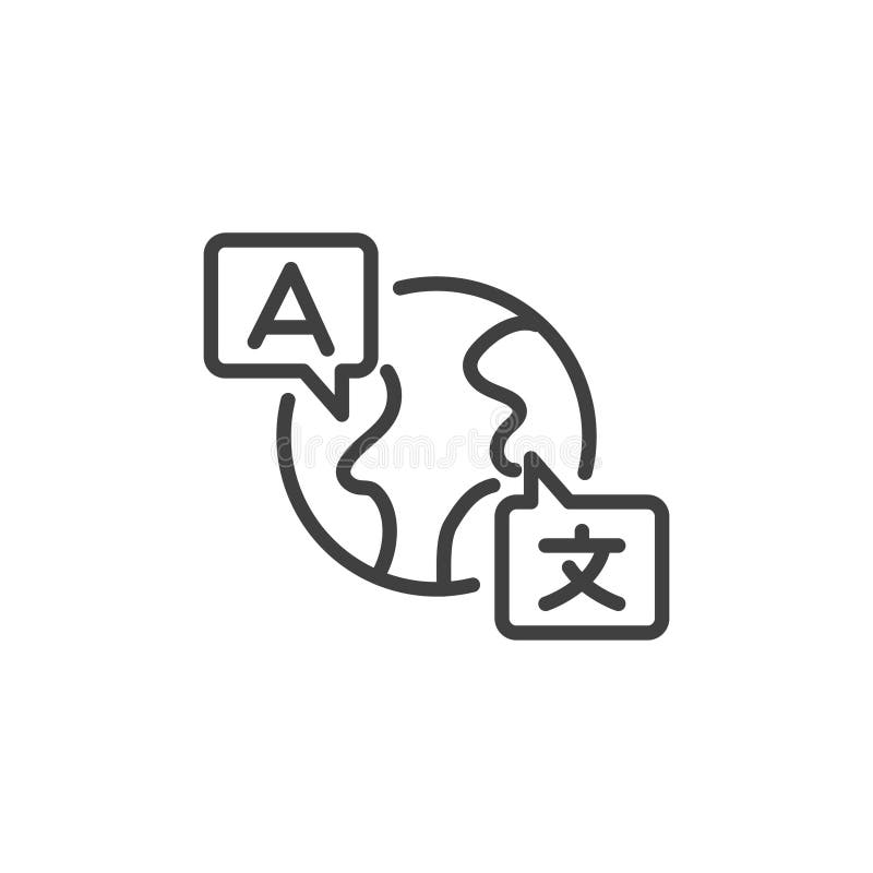 Language Translation Line Icon Stock Vector - Illustration of vector ...