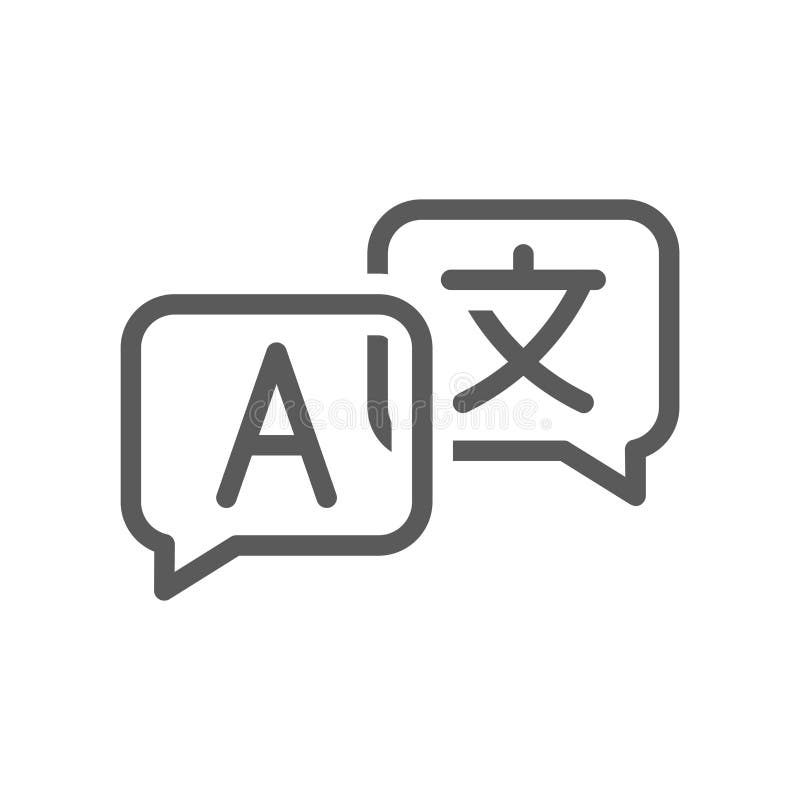 Language Translation Line Vector Simple Icon Stock Vector ...