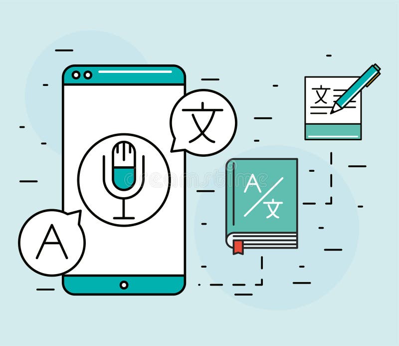 Language Translation in Mobile Stock Vector - Illustration of ...