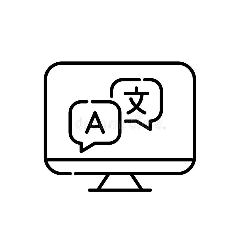 Language Translation Service on a Desktop Computer. Pixel Perfect ...
