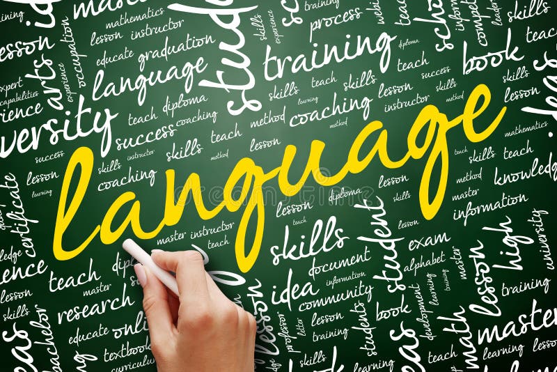 LANGUAGE Word Cloud Collage, Education Business Concept Stock Image ...