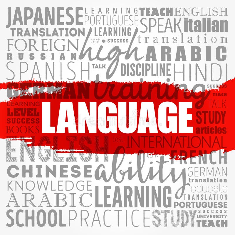 LANGUAGE Word Cloud Collage Stock Illustration - Illustration of ...