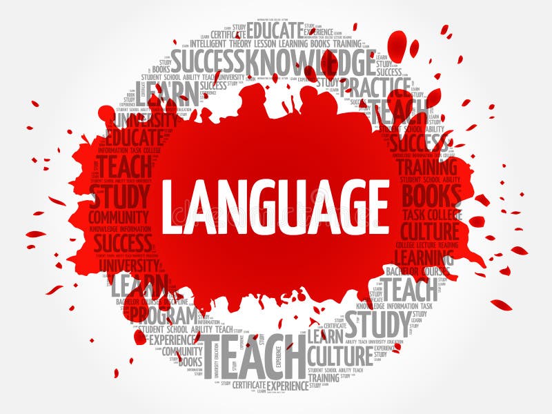 LANGUAGE word cloud stock illustration. Illustration of english - 207460072
