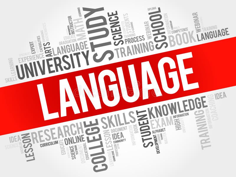 LANGUAGE word cloud stock illustration. Illustration of greet - 199918329