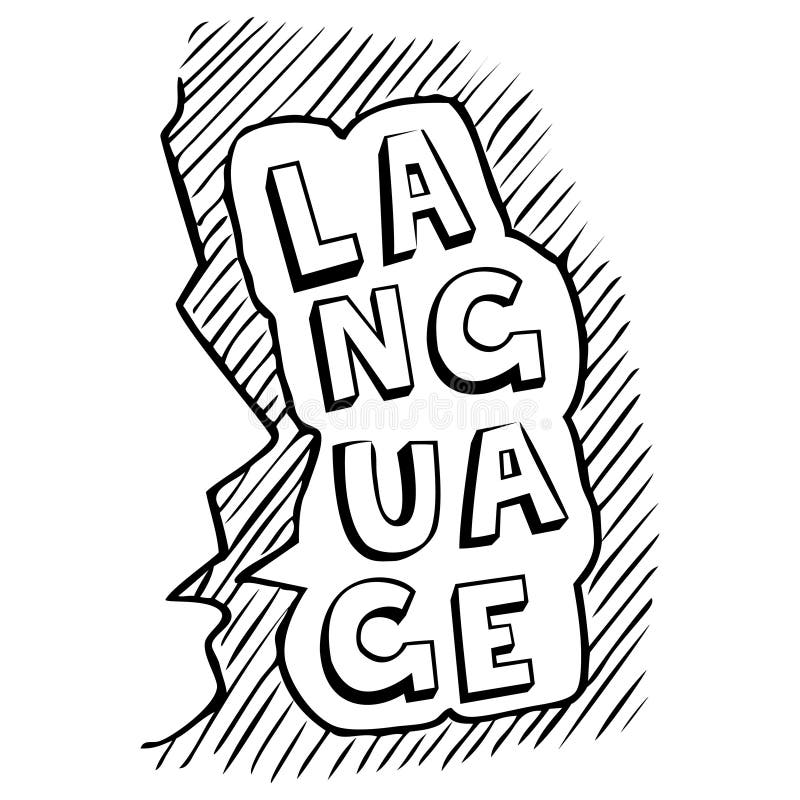 Language Words Speech Talking Letters Head Communication Stock ...