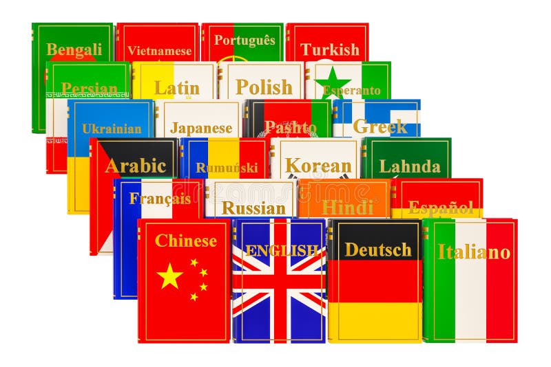 Languages Books, 3D Rendering Stock Illustration - Illustration of ...
