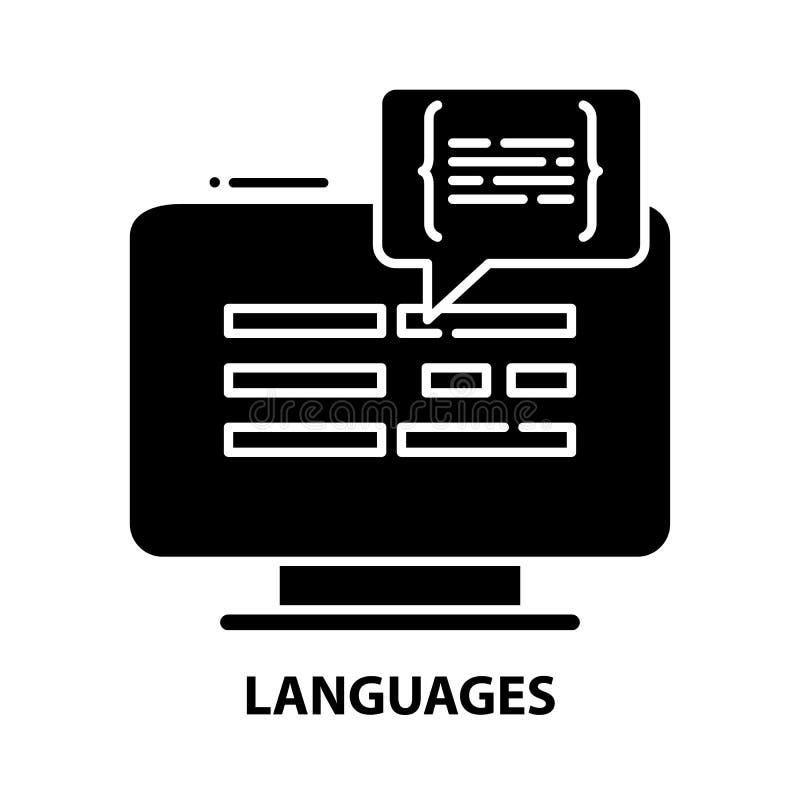 Languages Icon, Black Vector Sign with Editable Strokes, Concept ...