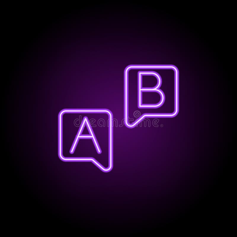 Languages Line Icon. Elements of Web in Neon Style Icons Stock ...