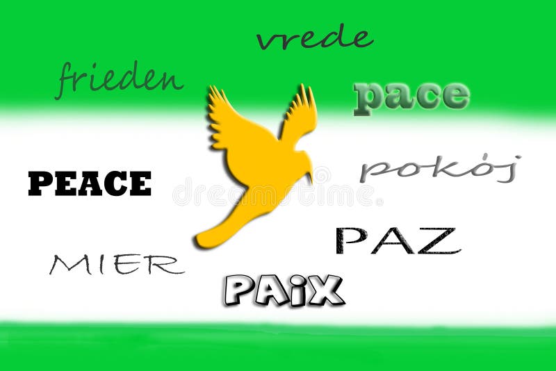 Peace Word Cloud in Different Languages Stock Illustration ...