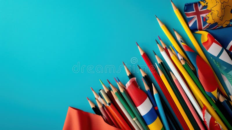 Languages School Advertisment Background with Copy Space Stock Image ...