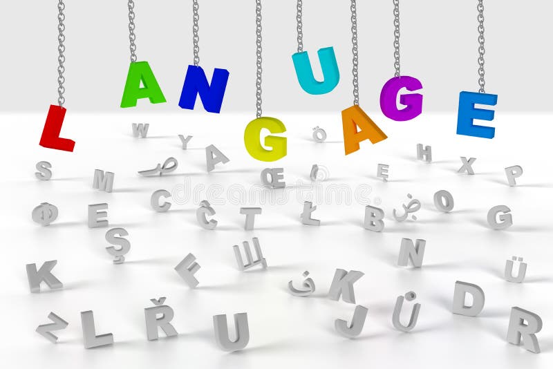 Languages Text on Banner To Language School Stock Illustration ...