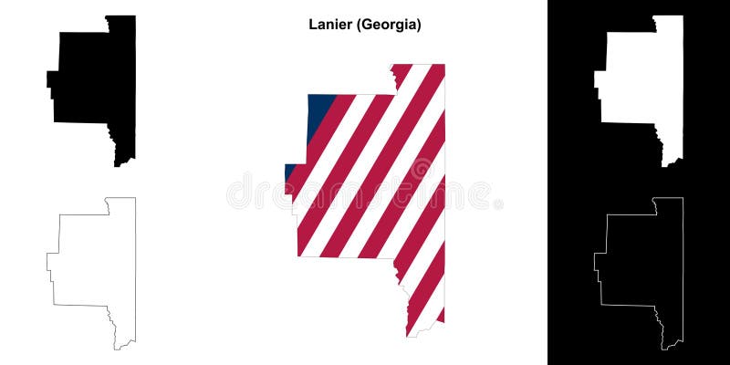 Lanier outline map stock vector. Illustration of county - 323869929