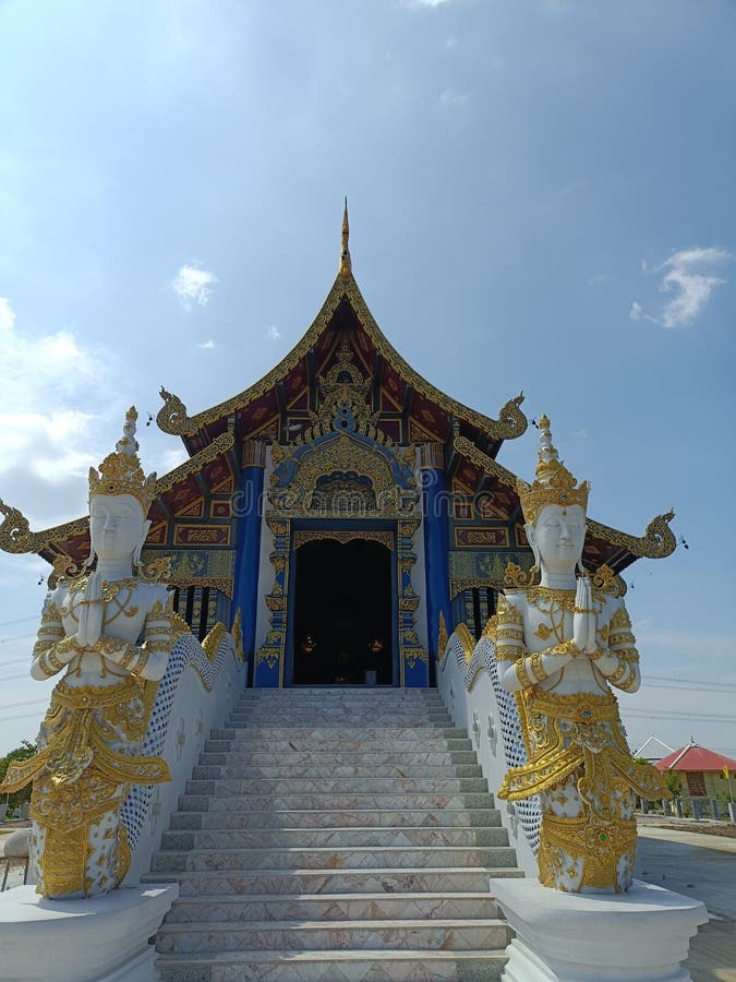 Lanna Art in Door at Geometry Temple Stock Photo - Image of geometry ...