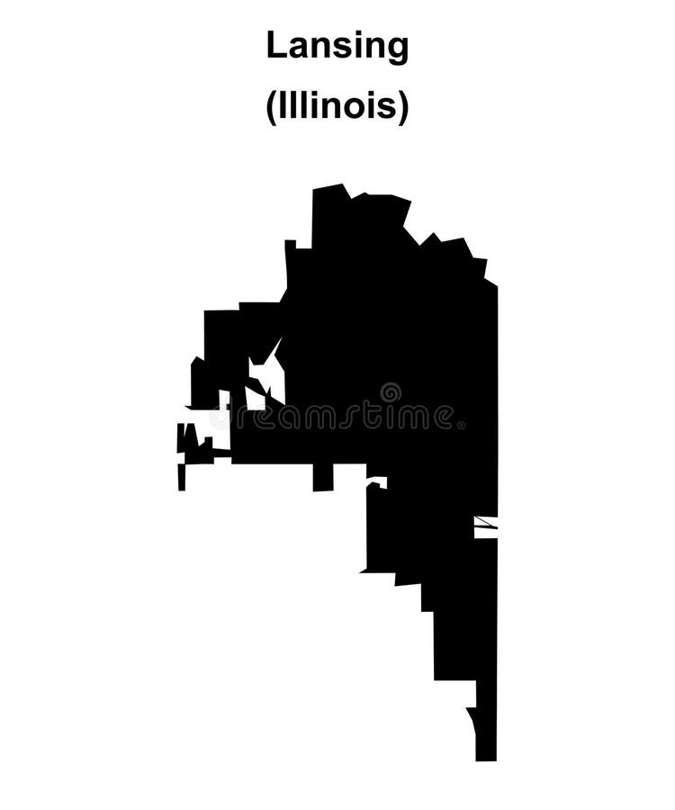 Lansing outline map stock vector. Illustration of boundary - 357276730