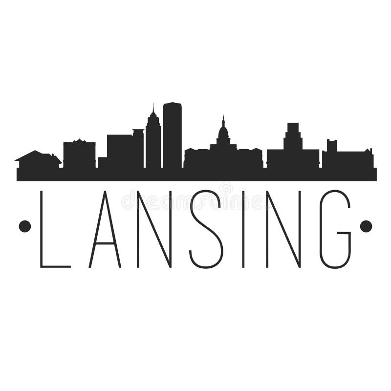 Lansing Michigan Round Travel Stamp Icon Skyline City Design Seal Badge ...
