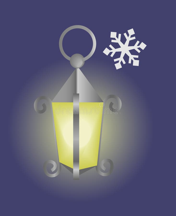 Lantern stock vector. Illustration of snow, ancient, snowflake - 11960485