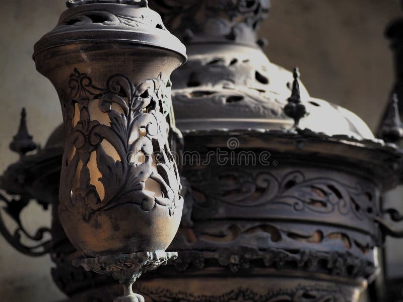 Cantern and Brazier Made of Brass Stock Image - Image of handmade ...