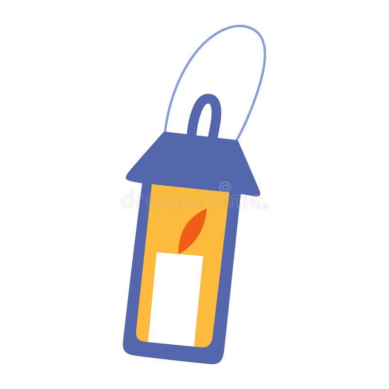 Lantern with Burning Candle, Vintage Candle Lamp, Isolated Vector ...